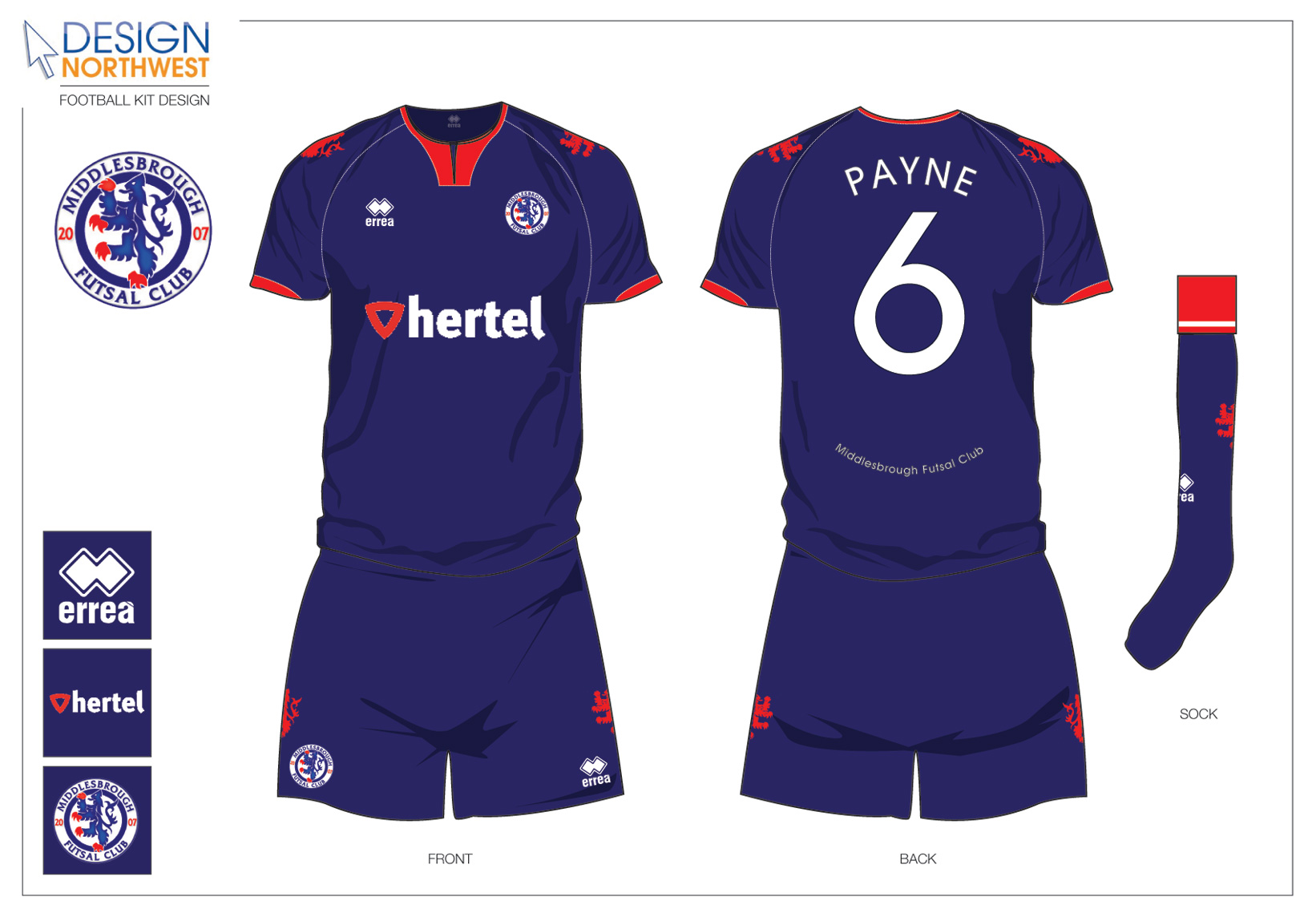 Design Northwest\'s Middlesbrough Futsal Club Design