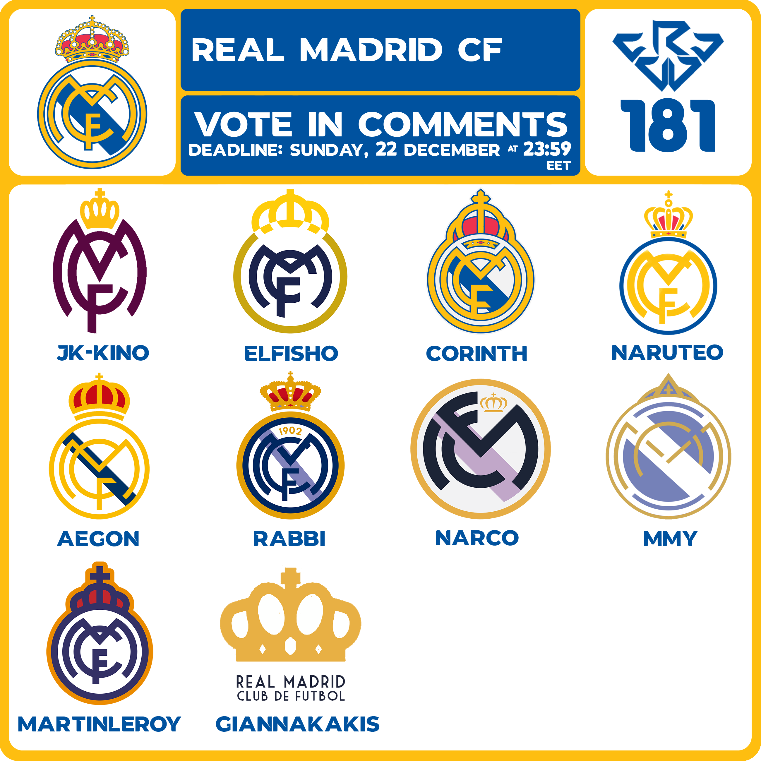 CRCW 181 VOTING - REAL MADRID CF