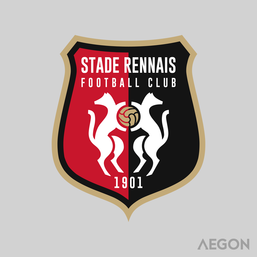 Stade Rennais Logo Stade Rennais, Scorched Logo, Ligue 1, Red Wooden