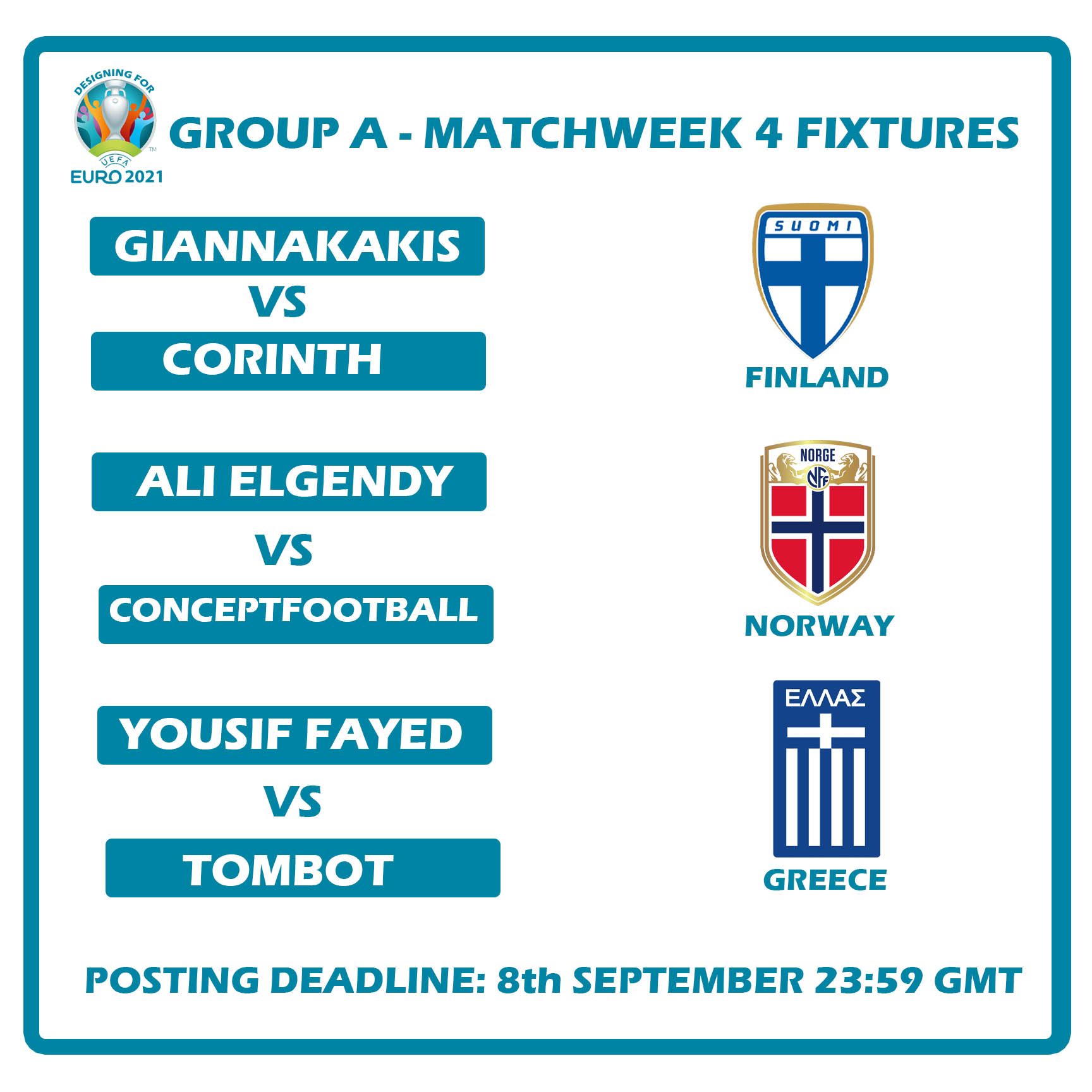 Group A Matchweek 4 Fixtures