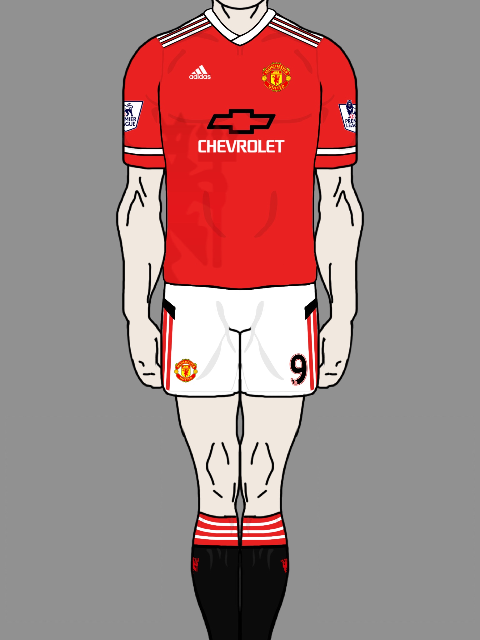 Manchester United 15/16 adidas home kit