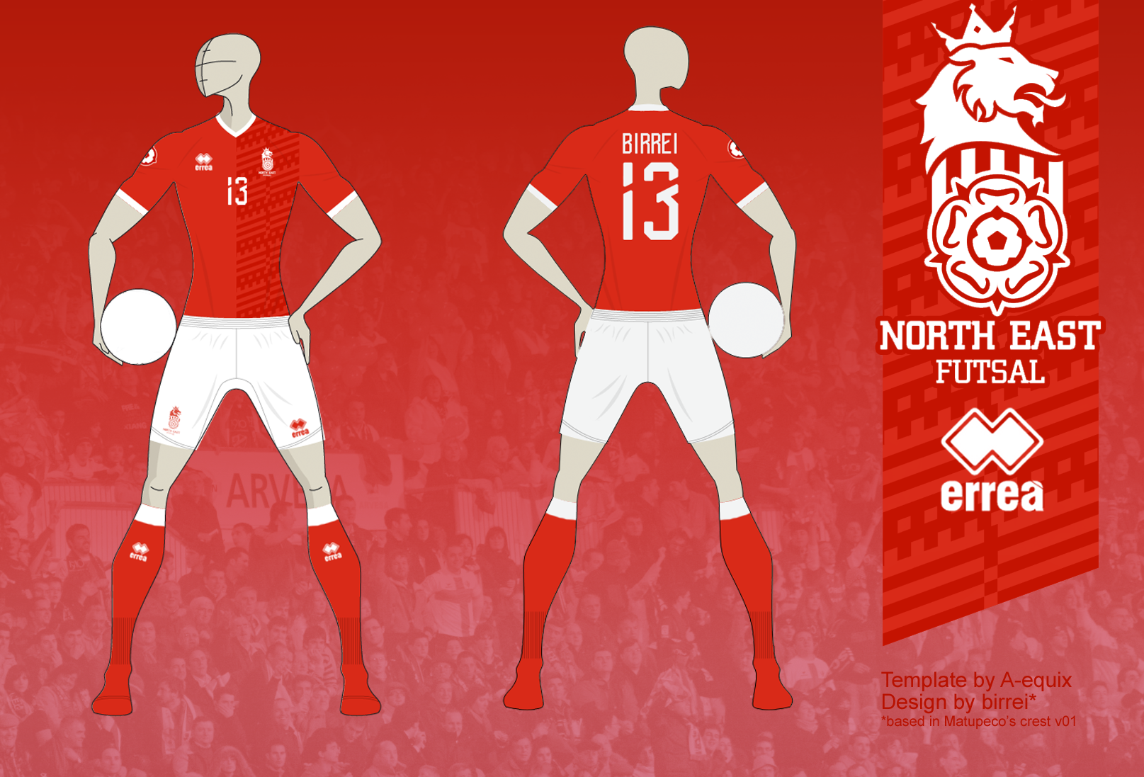 NE FUTSAL Home kit 01b, based in Matupeco's crest v01
