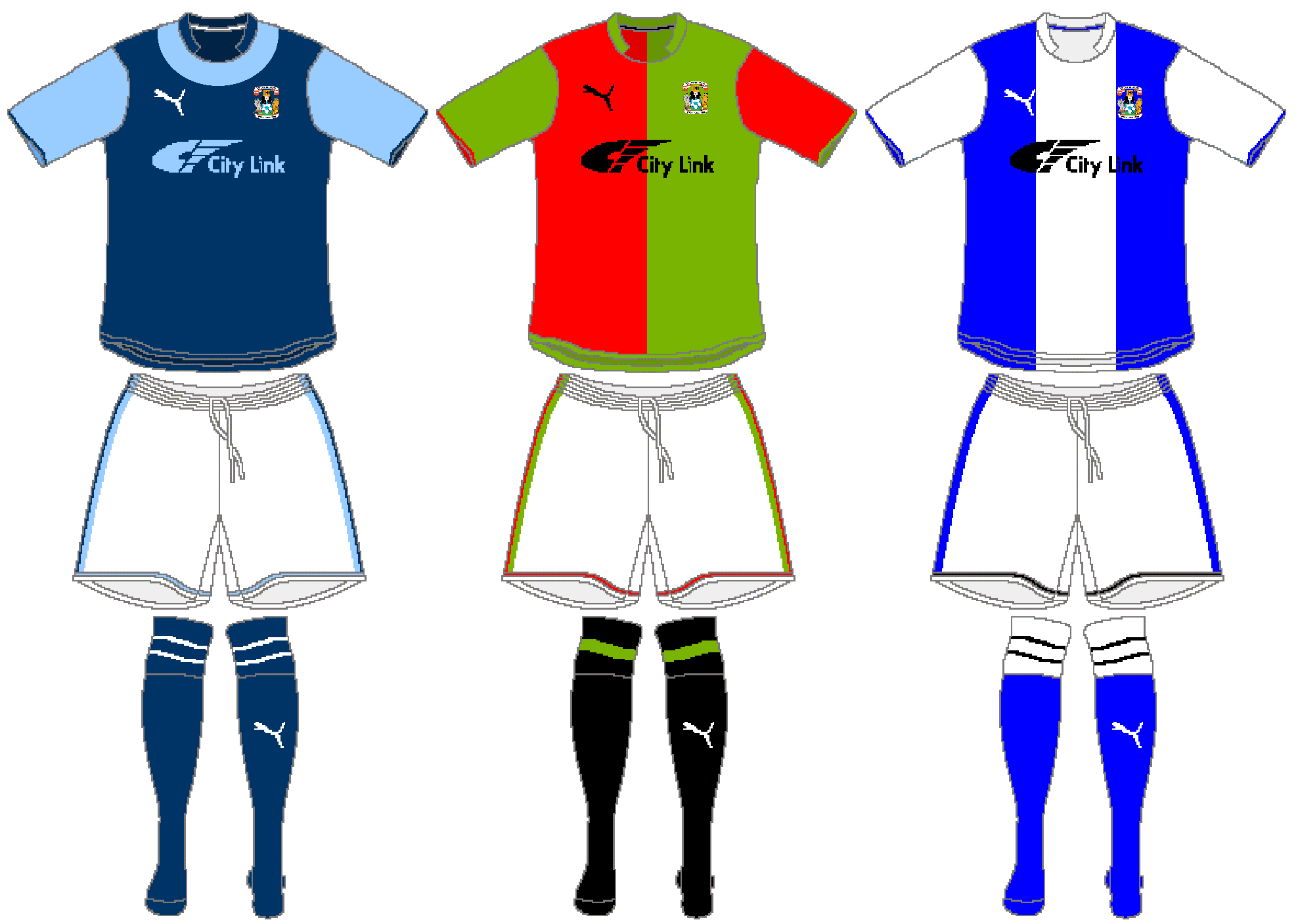 Coventry City Puma Home, Away and Third