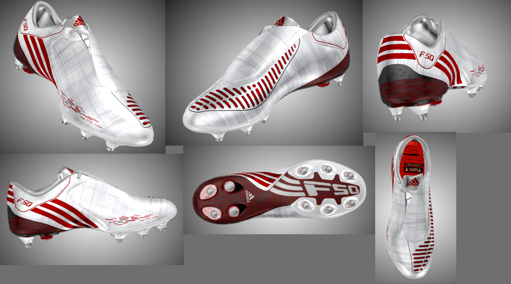 Adidas F50i White Metallic Silver/Red