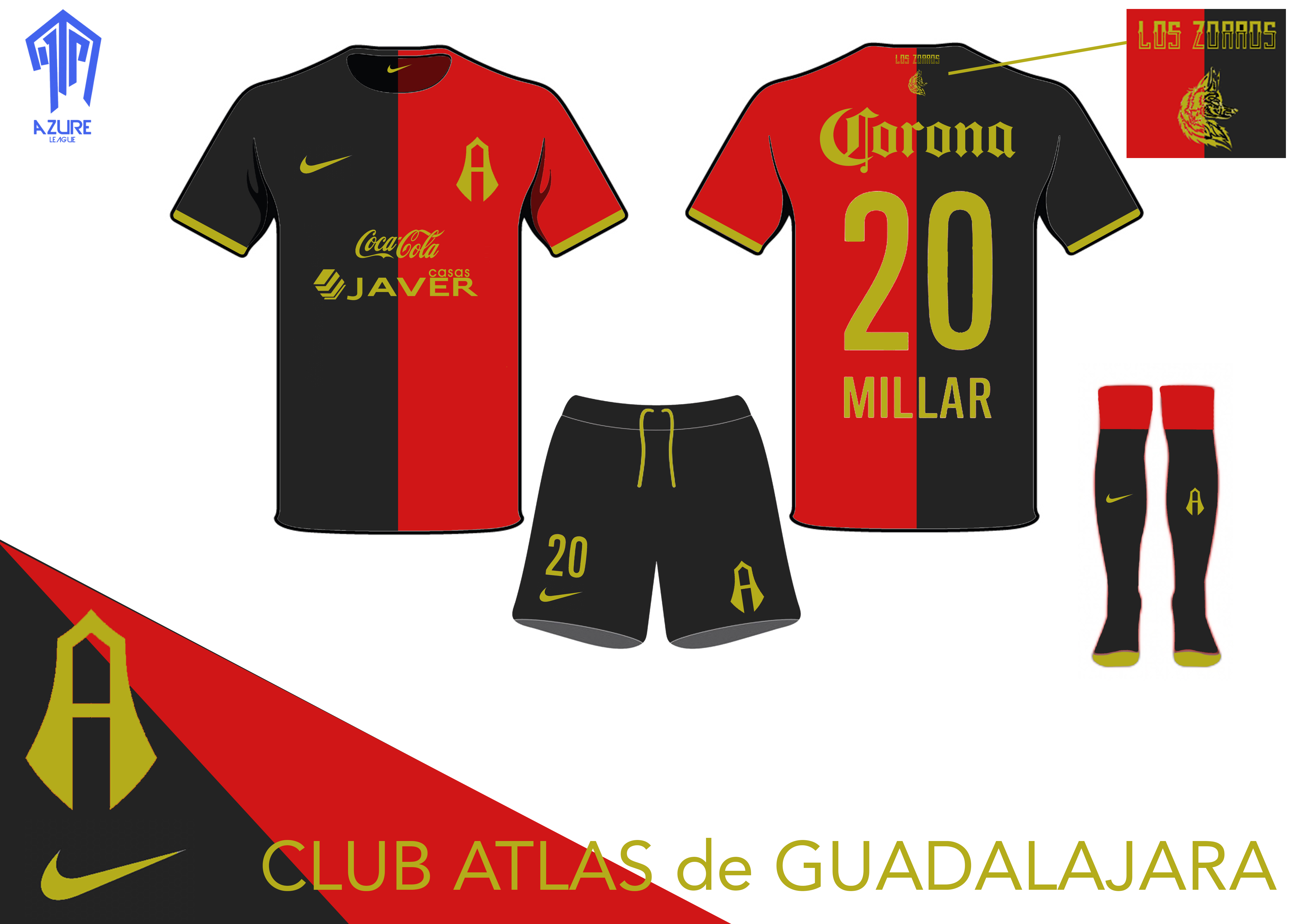 Club Atlas Home Kit- Azure League Matchday 1
