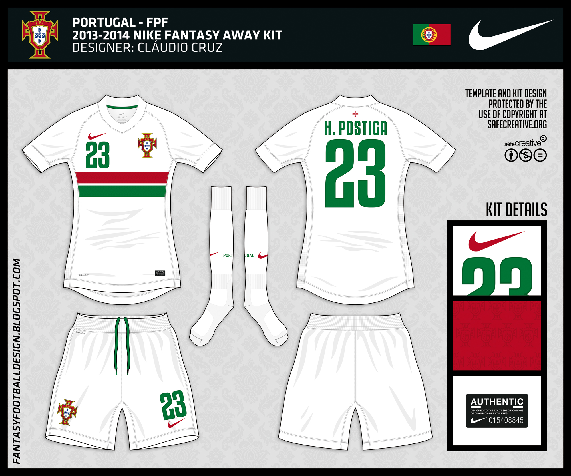 Portugal - 2013/2014 Nike Away Fantasy Kit - by Cláudio Cruz