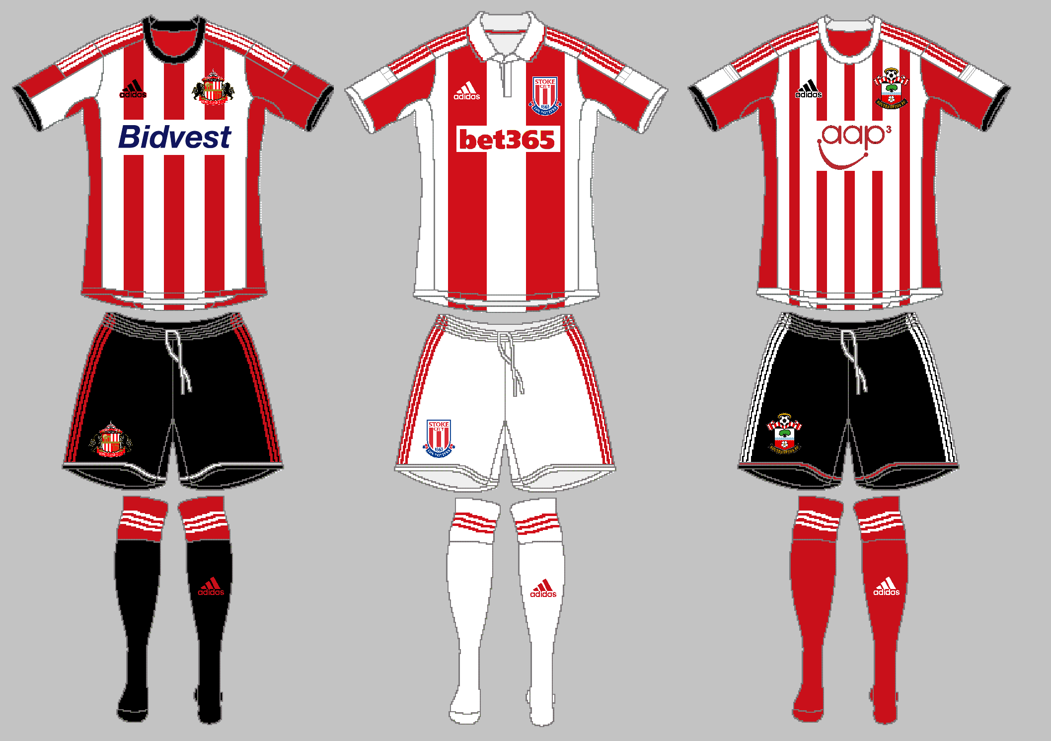 Sunderland, Stoke City & Southampton